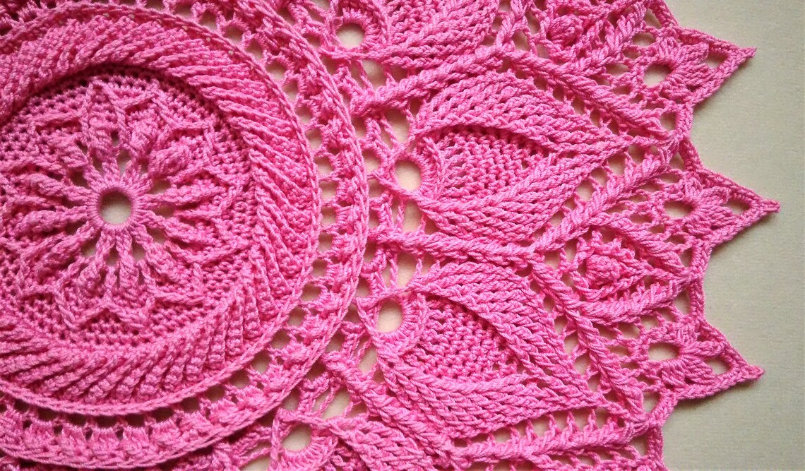 Round Embossed Textured Crocheted Lace Doily 3D Handmade - Etsy