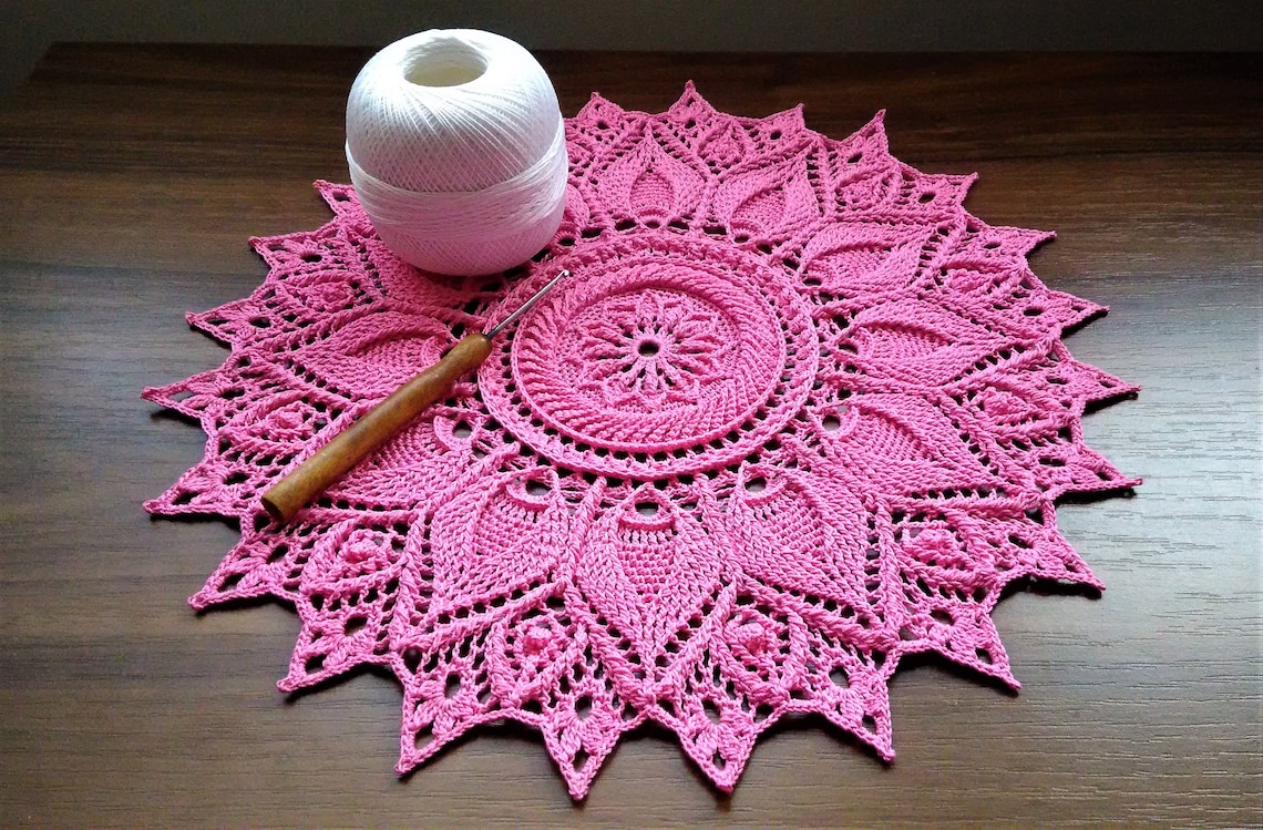 Round Embossed Textured Crocheted Lace Doily 3D Handmade - Etsy