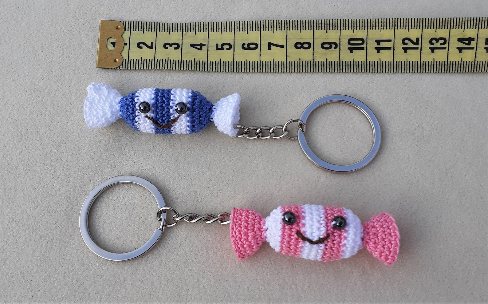 Hand Crochet Keychain, Candy, Handmade Cotton Kids Key Chain READY TO ...
