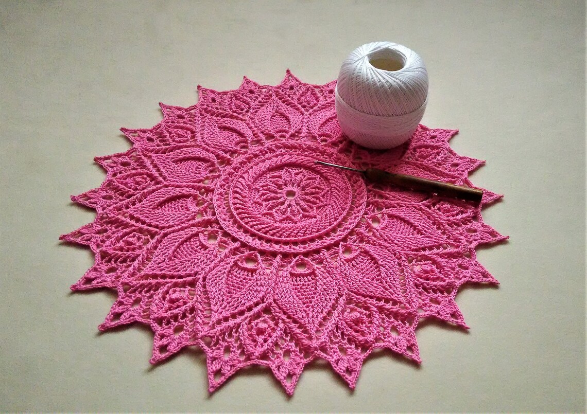 Round Embossed Textured Crocheted Lace Doily 3D Handmade - Etsy