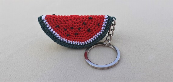 Hand Crochet Kids Keychain Watermelon Handmade Cotton Cute - Etsy