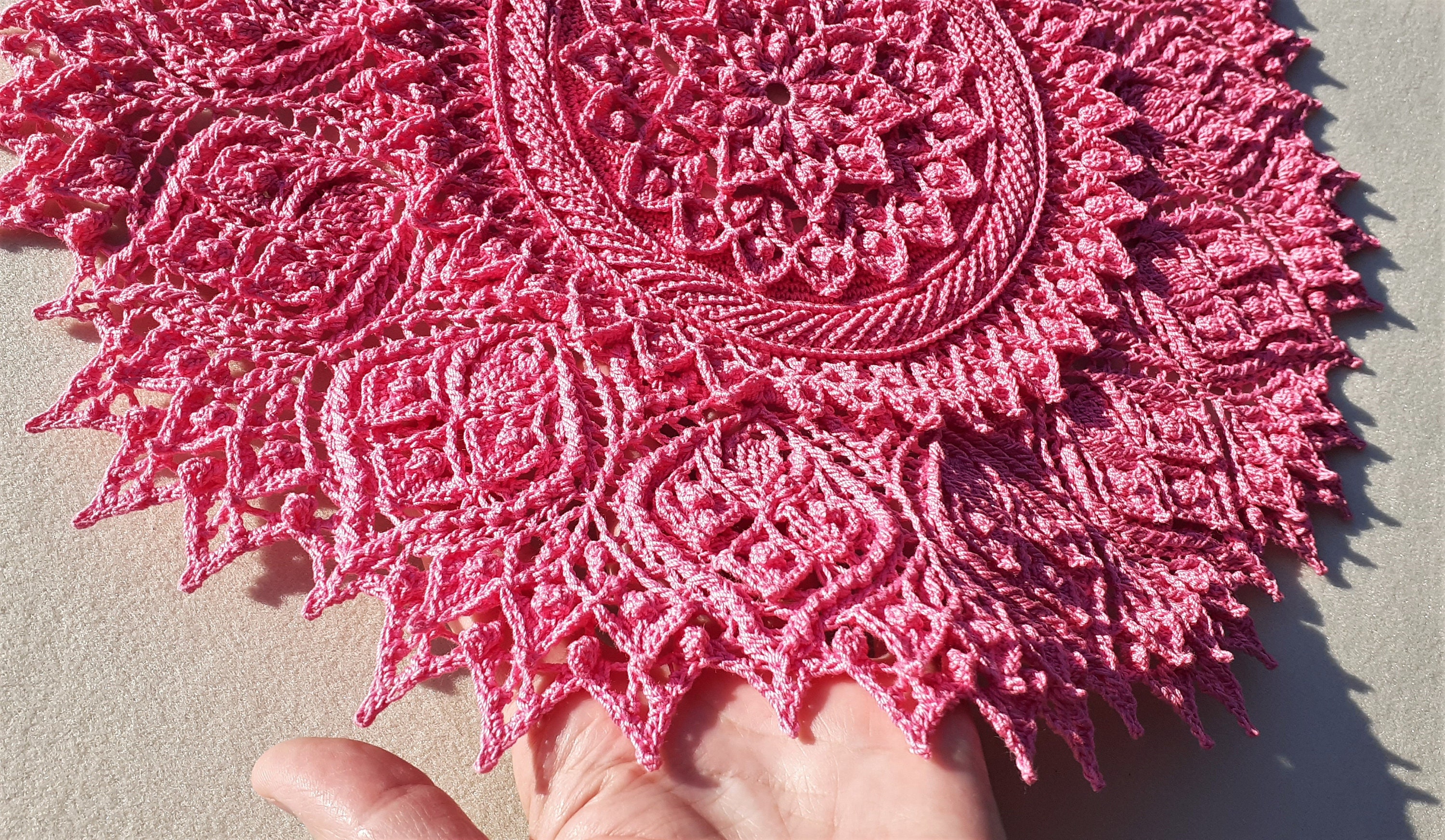 Round Embossed Textured Crocheted Lace Doily 3D Handmade - Etsy