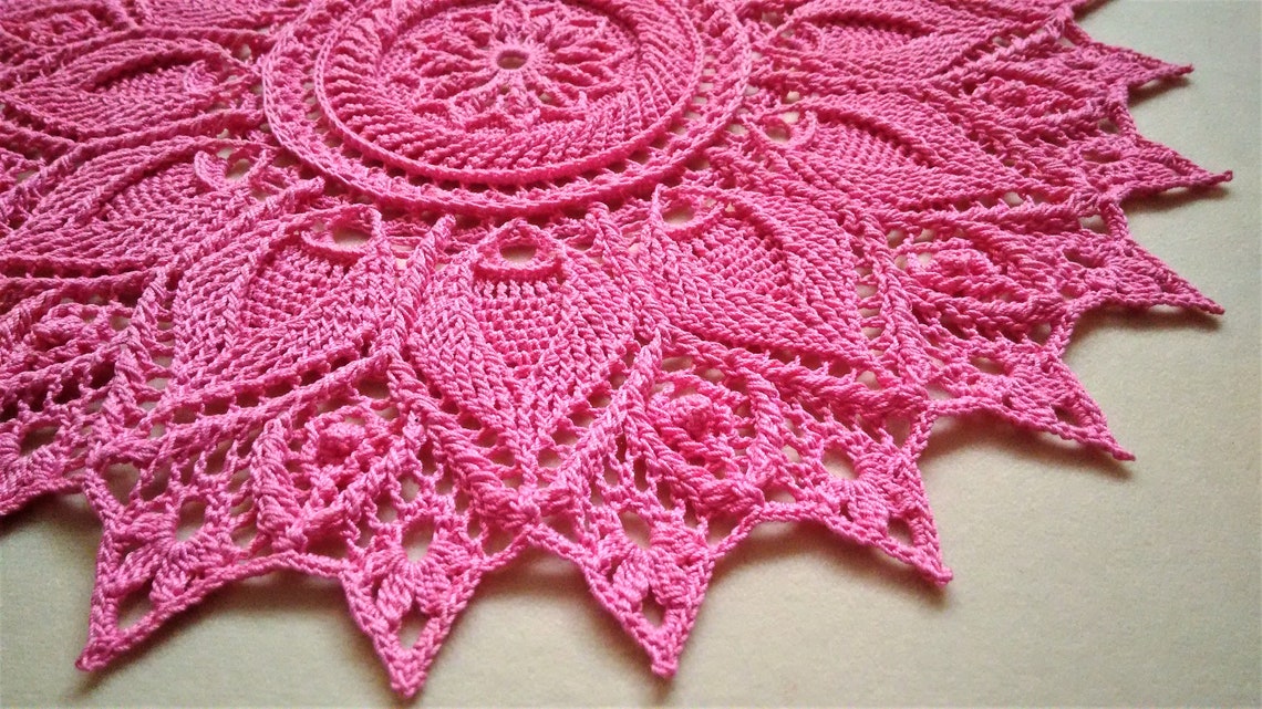 Round Embossed Textured Crocheted Lace Doily 3D Handmade - Etsy