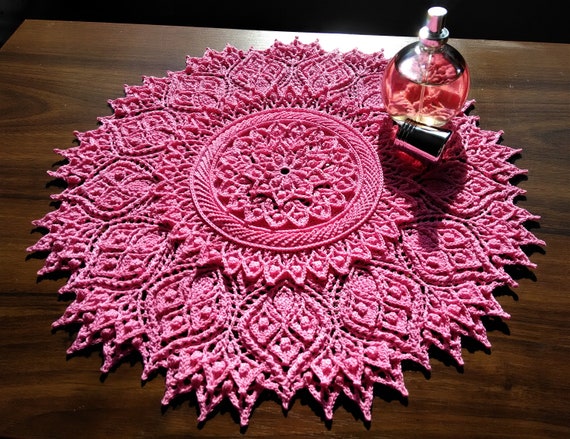 Round Embossed Textured Crocheted Lace Doily 3D Handmade - Etsy