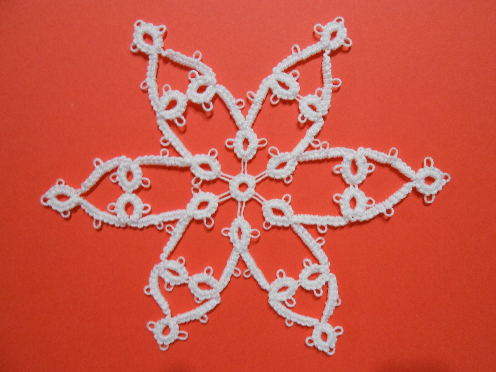 Tatted Christmas Star.set of 6 Snowflakes.4 3/4 In.handmade - Etsy