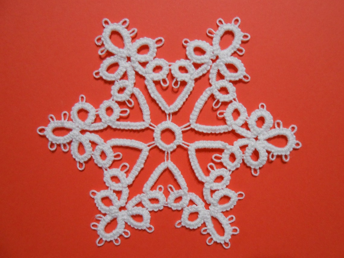 Tatted Christmas Star.set of 6 Snowflakes.4 3/4 In.handmade - Etsy