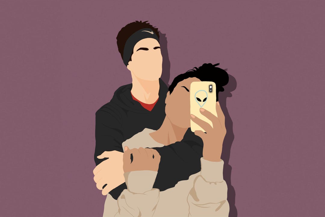 Faceless Portrait, Faceless Couples, Watercolor Couple Portrait From ...