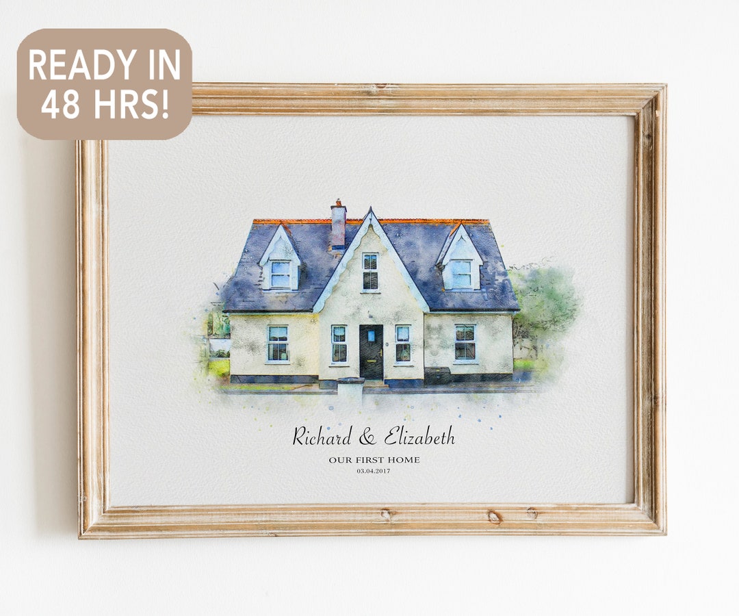 Custom House Drawing, House Portrait, New Home Gift, House Warming Gift ...