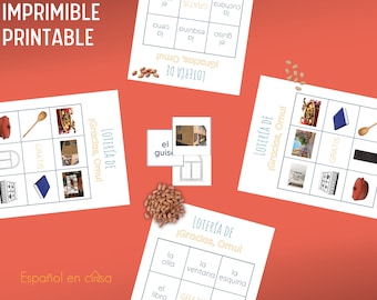 Lotería Verbos / Acciones en ESPAÑOL para imprimir, juego para aprender ...