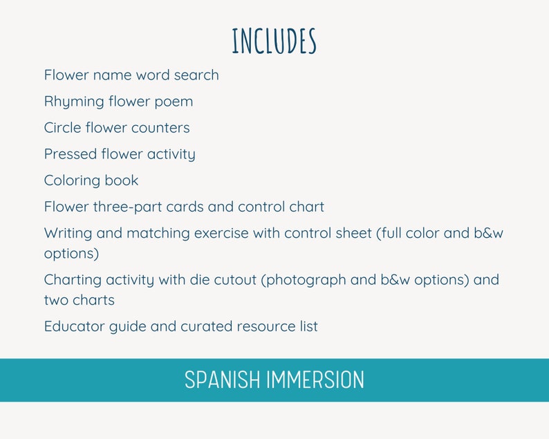 Flower Teaching Pack in Spanish: Emergent Reader Activities (digital ...