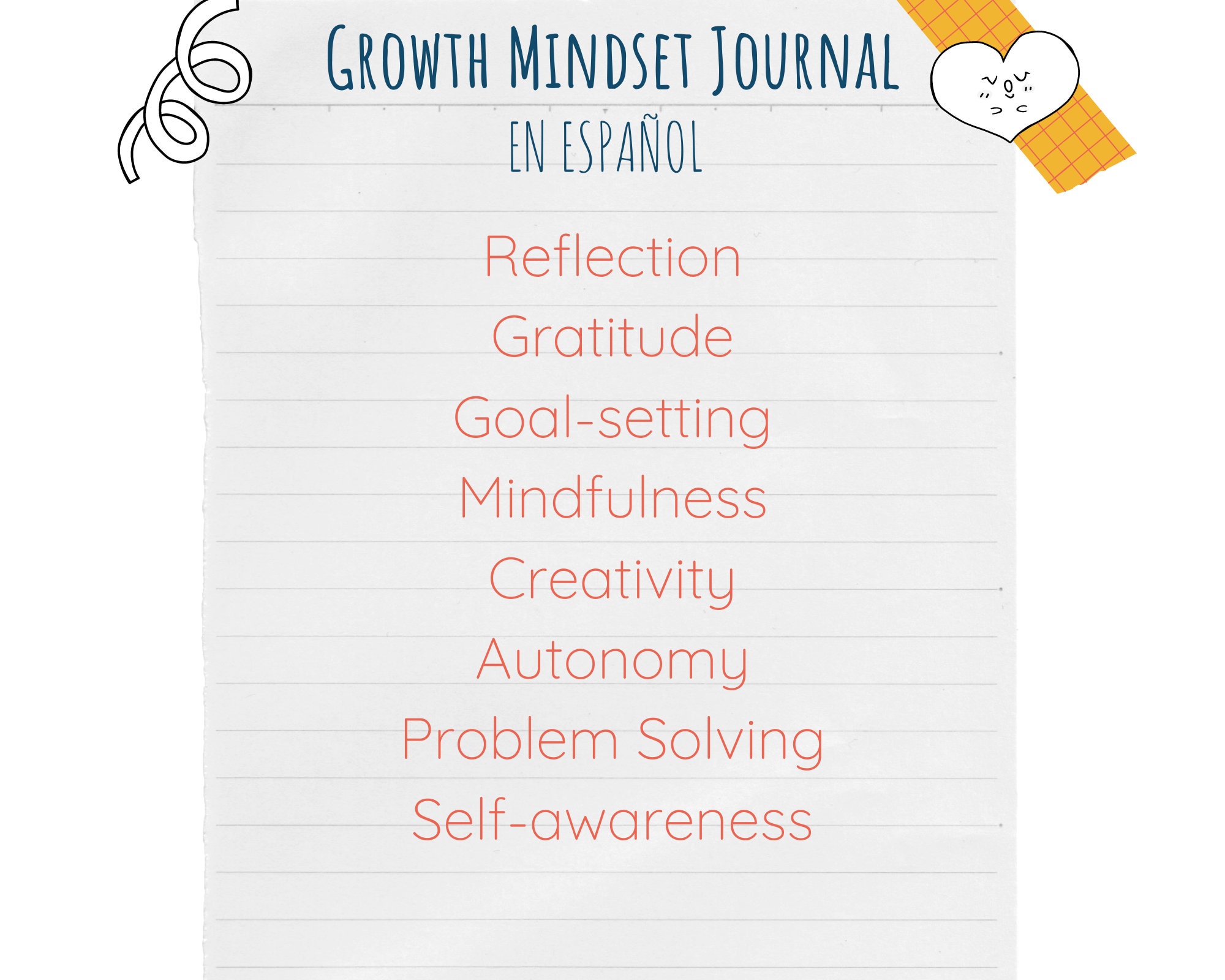 Mi Diario - Spanish Journal for Kids - Growth Mindset - Positivity ...