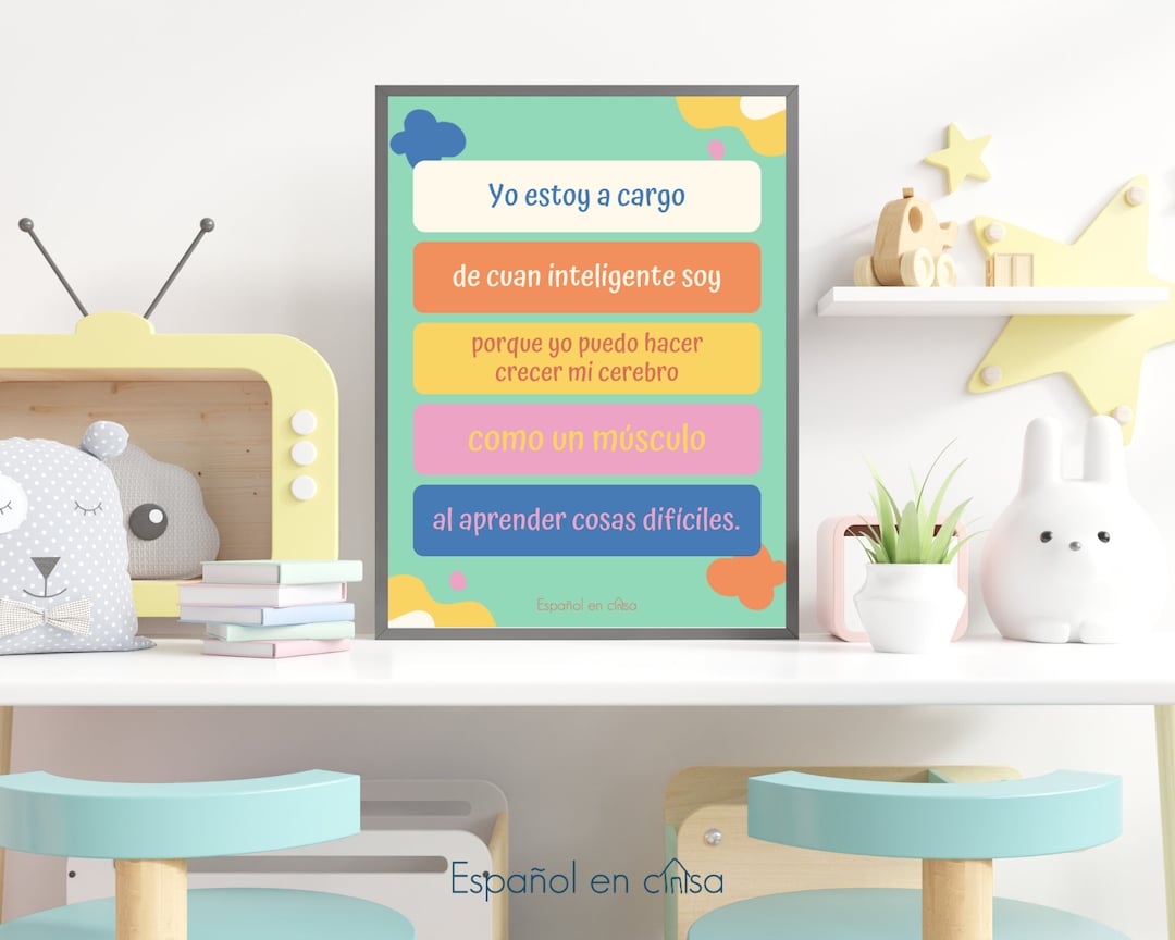 Póster De Mentalidad De Crecimiento - Cartel Empoderador - Spanish ...