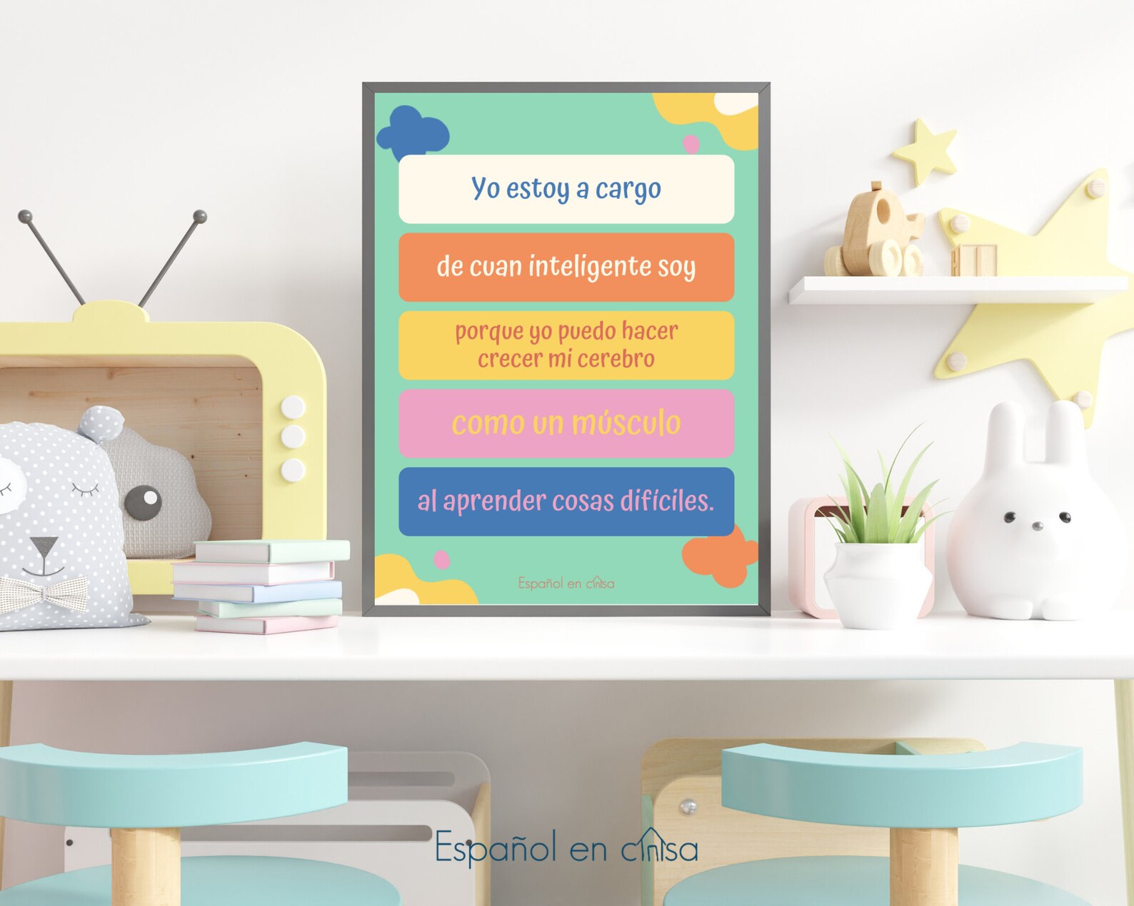 Póster De Mentalidad De Crecimiento - Cartel Empoderador - Spanish ...