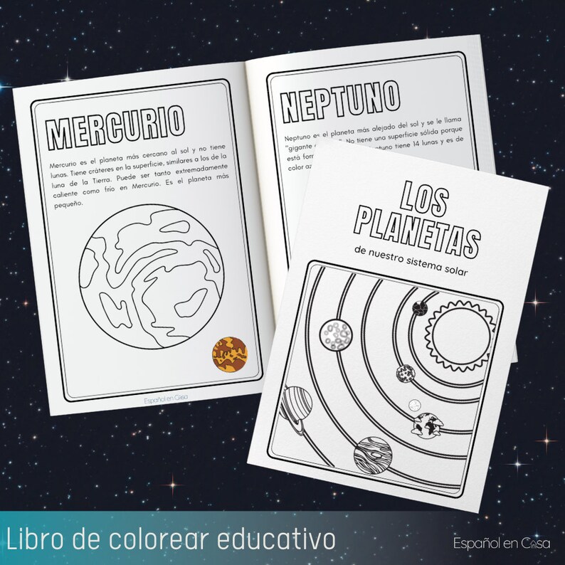 Los Planetas: Coloring and Visual Notes - Spanish Immersion Unit Study ...