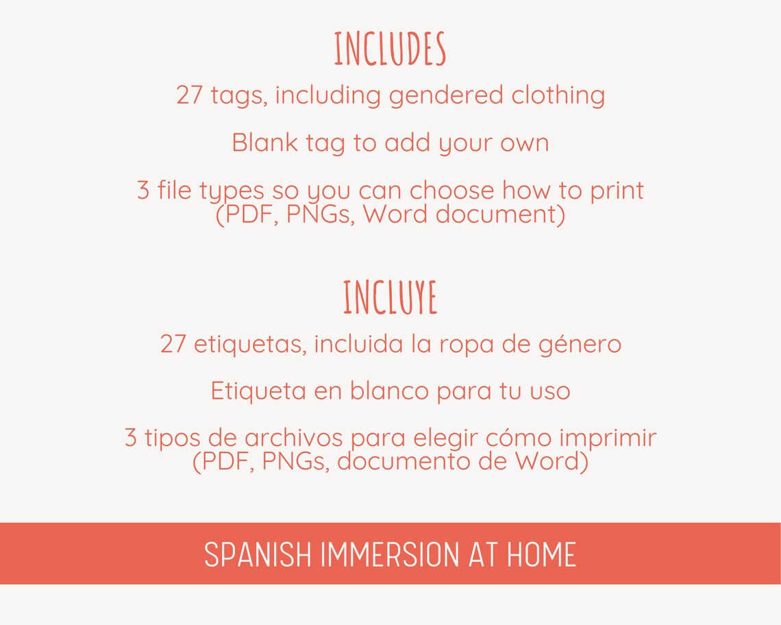 Etiquetas Para El Armario - Spanish Wardrobe Tags for Kids - Clothes ...