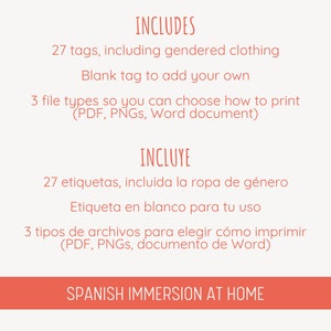 Etiquetas Para El Armario - Spanish Wardrobe Tags for Kids - Clothes ...