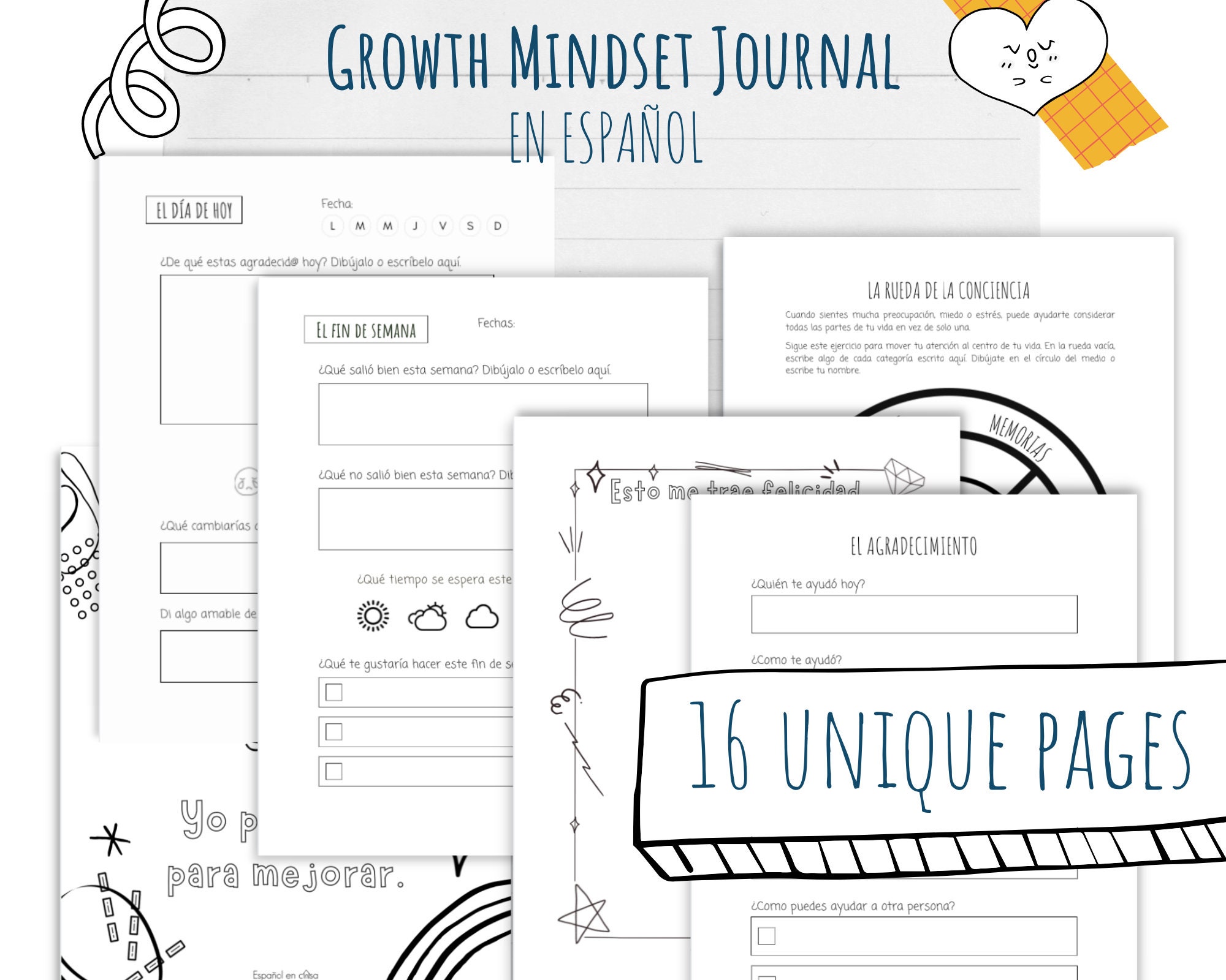 Mi Diario - Spanish Journal for Kids - Growth Mindset - Positivity ...