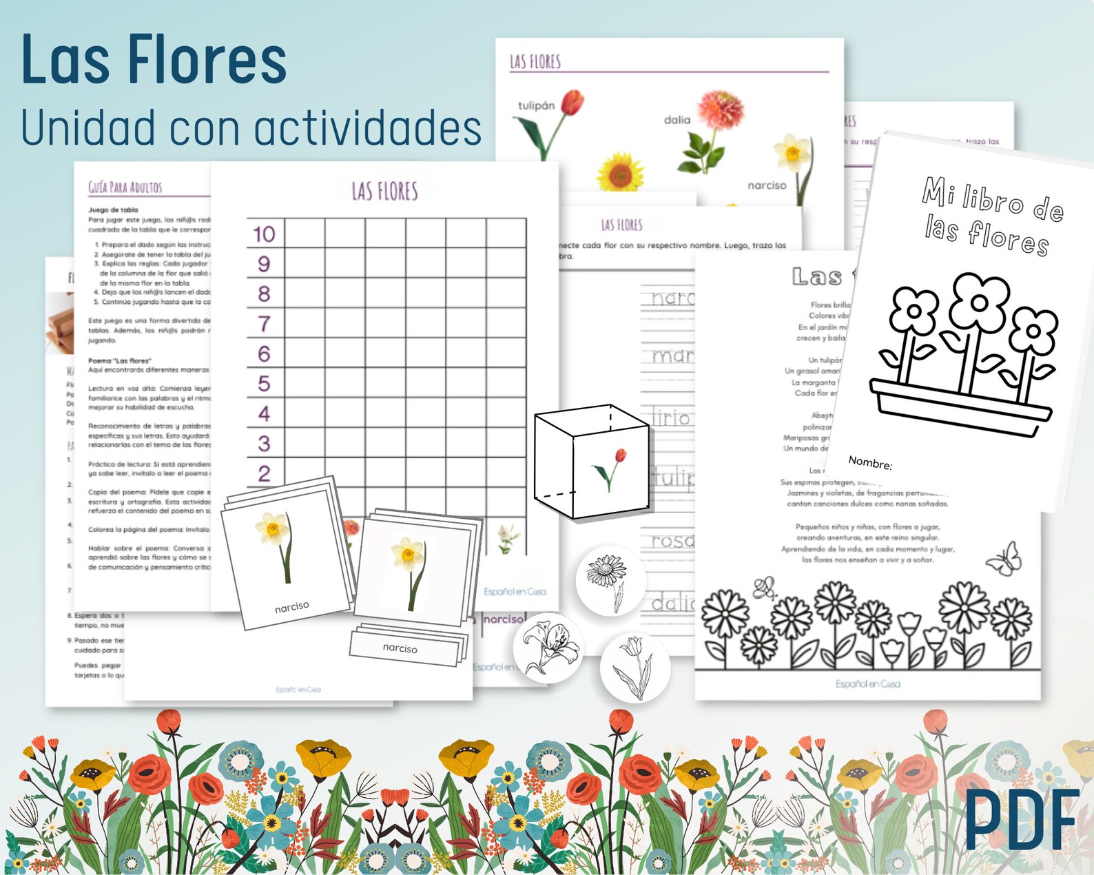 Flower Teaching Pack in Spanish: Emergent Reader Activities (digital ...