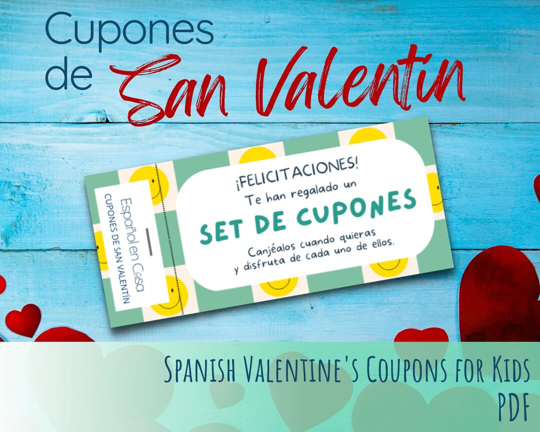 Cupones Para El Día De San Valentín Para Chicos - Spanish Valentine's ...