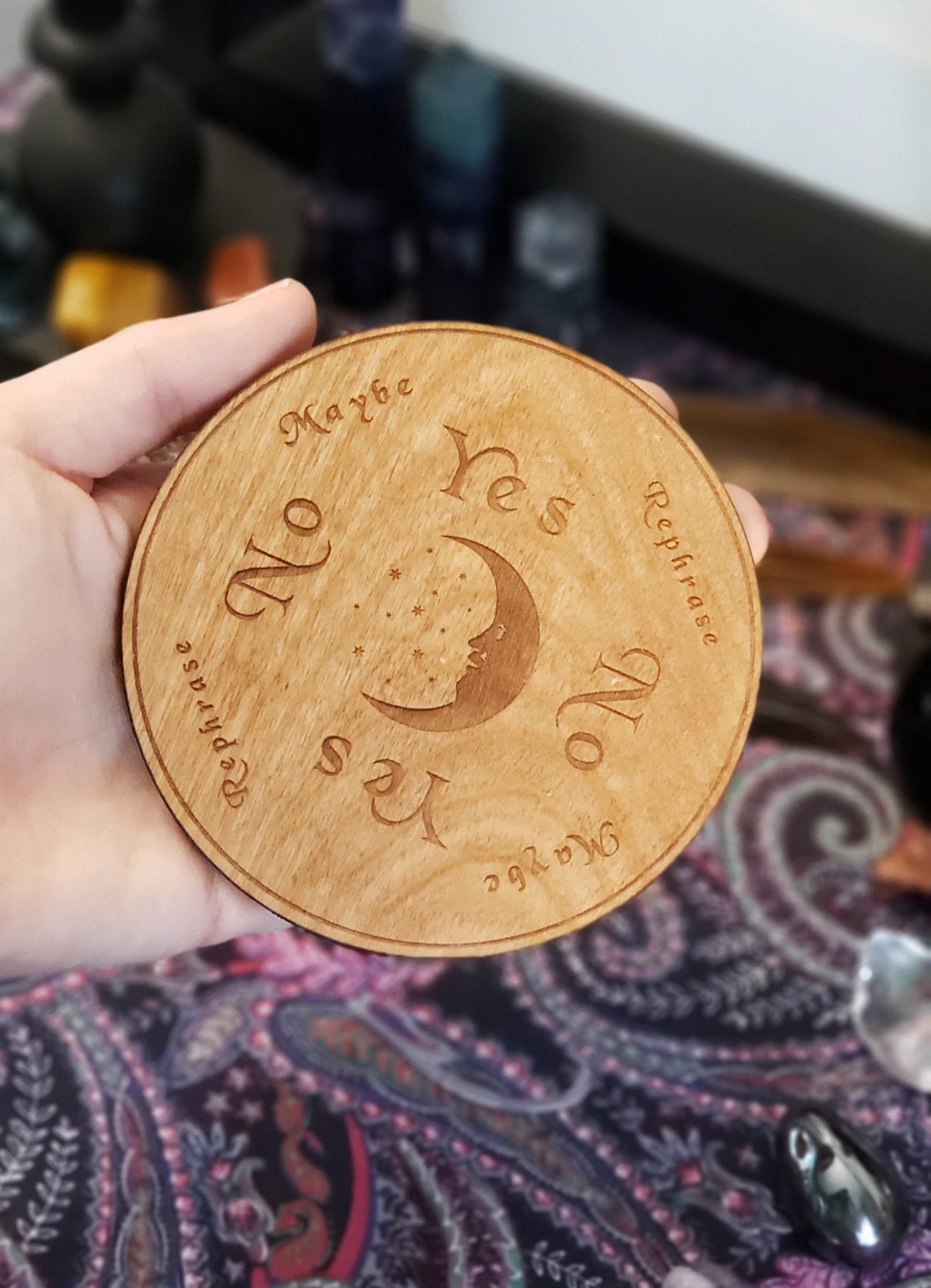 Wood Engraved Pendulum Board Crystal Divination Board | Etsy