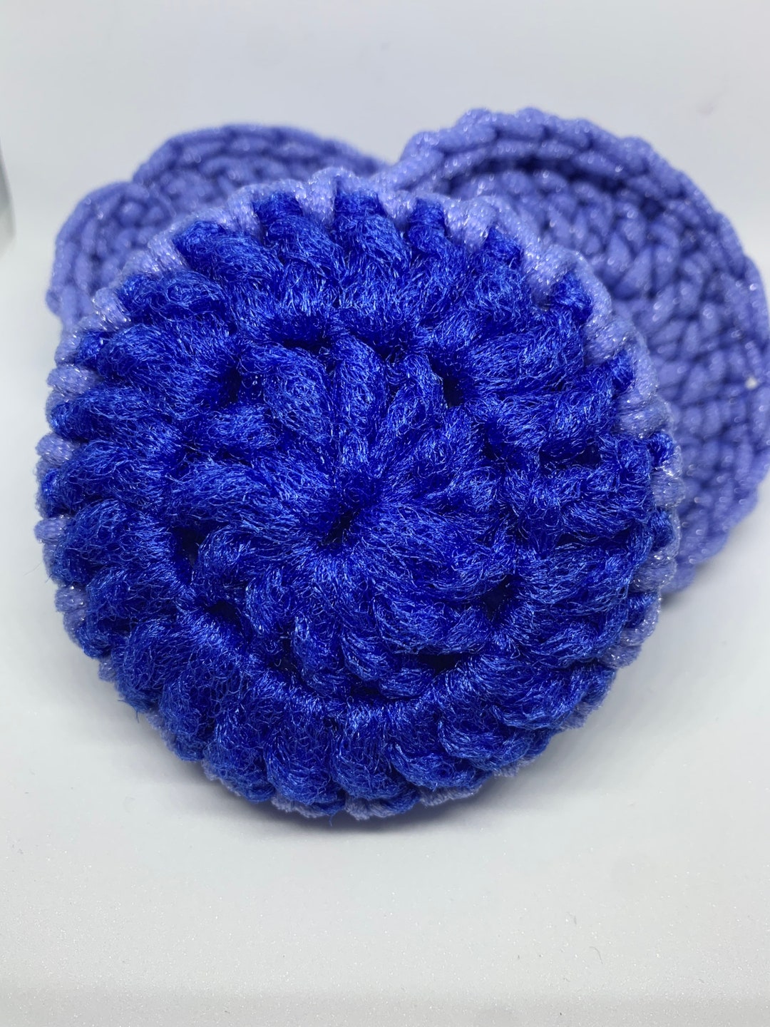 Set of 1, Dish scrubber, Crochet kitchen scrubbies, Nylon, Round double ...