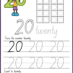 Tracing Numbers Maths Worksheet Instant Download 70 Pages - Etsy