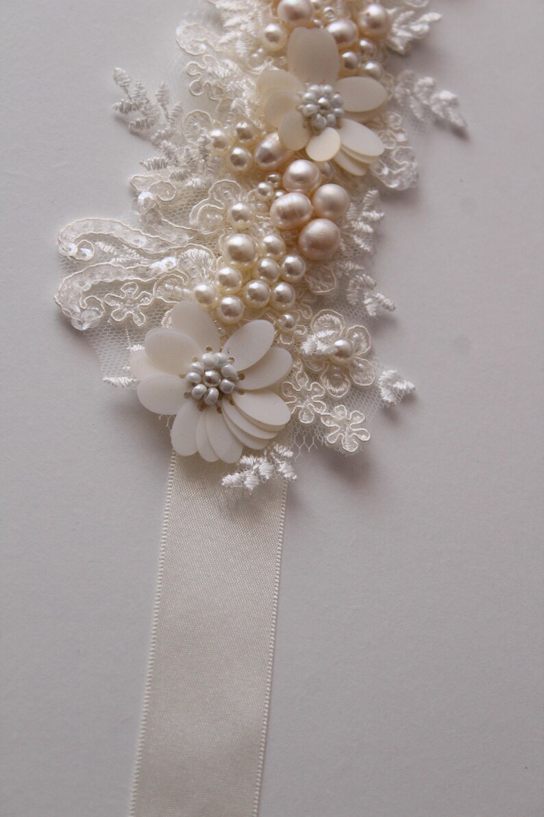 Dusky Pink Bridal Sash Wedding Sash With Flowers Pearl Etsy