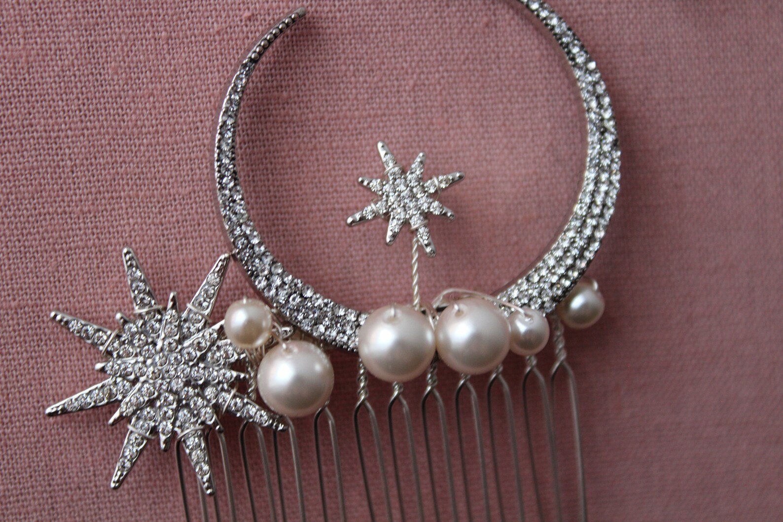 Celestial Star Hair Comb Wedding Hair Comb Star Moon Bridal | Etsy