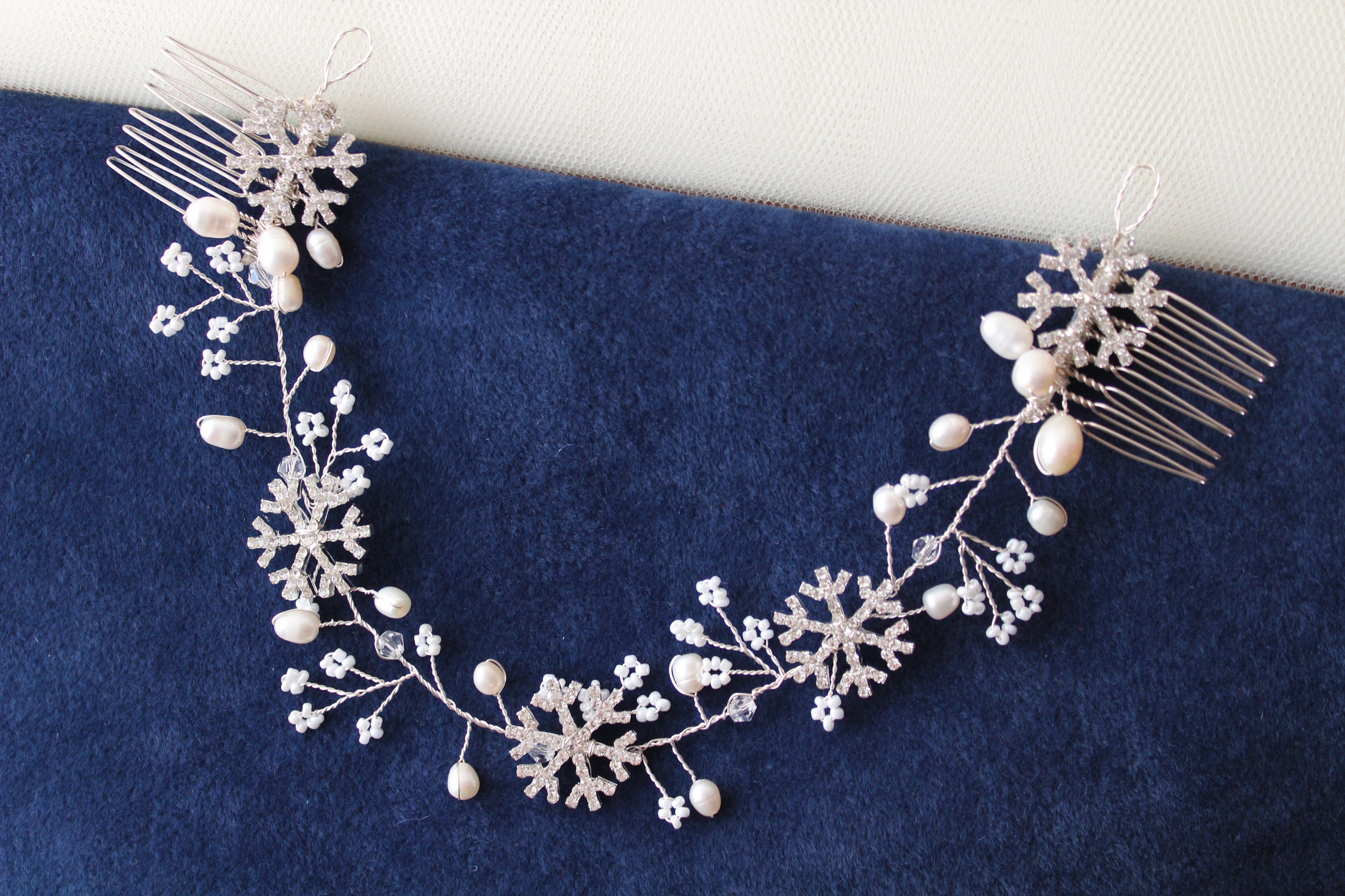 Silver Snowflake Hair Vine Bridal Hair Vine Winter Hair Piece - Etsy