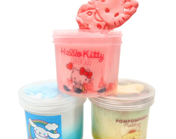 Sanrio Slime Trio, DIY Clay Slime, Thick and Glossy, Puff Slime, Hello ...