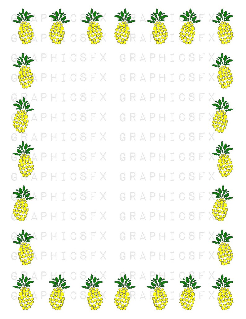 Pineapple Border With Pineapple Design 001. Use for a Party List or ...