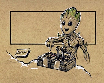 Baby Groot Tattoo Print - Etsy
