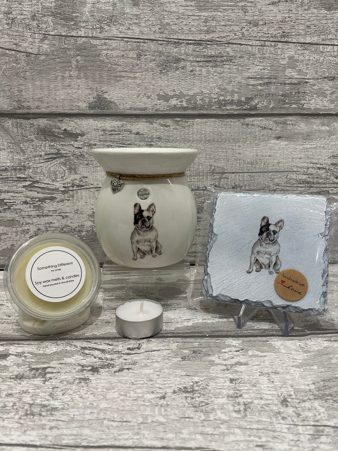 Frenchie, French Bull Dog Wax Burner, Coaster, Wax Melt, Candle Set Wax ...