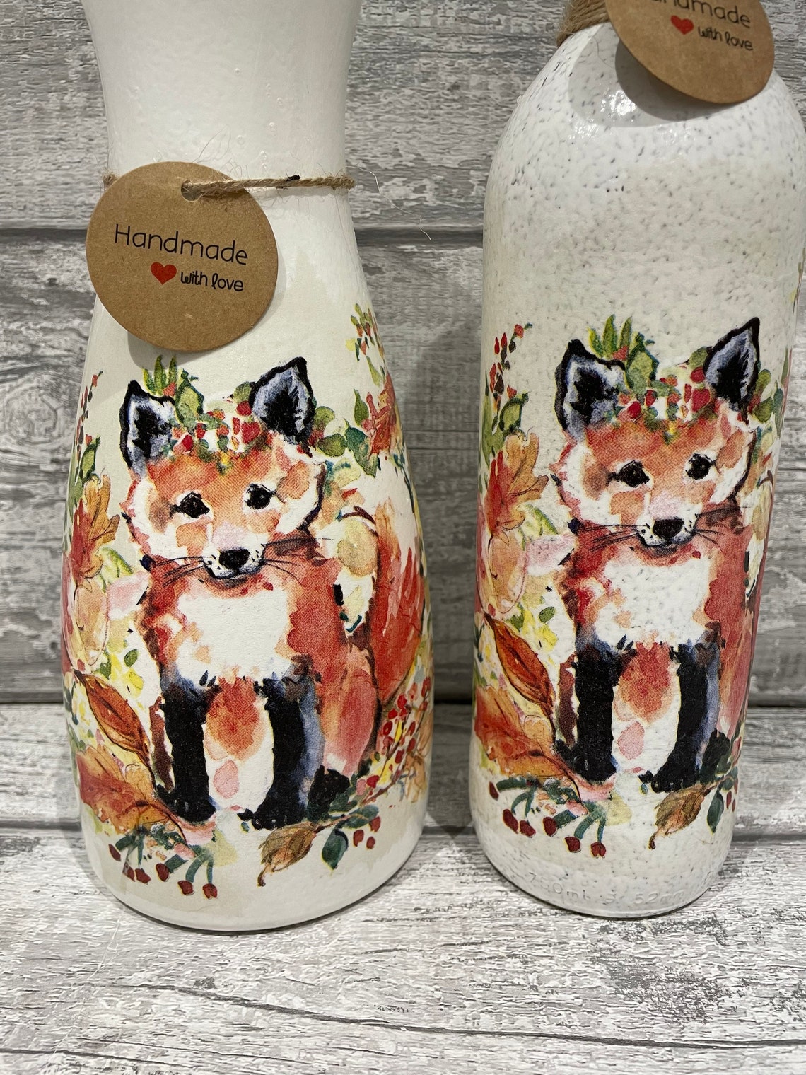 Fox Vase and Light up Bottle Set Gifts Fox Gifts Autumn - Etsy UK