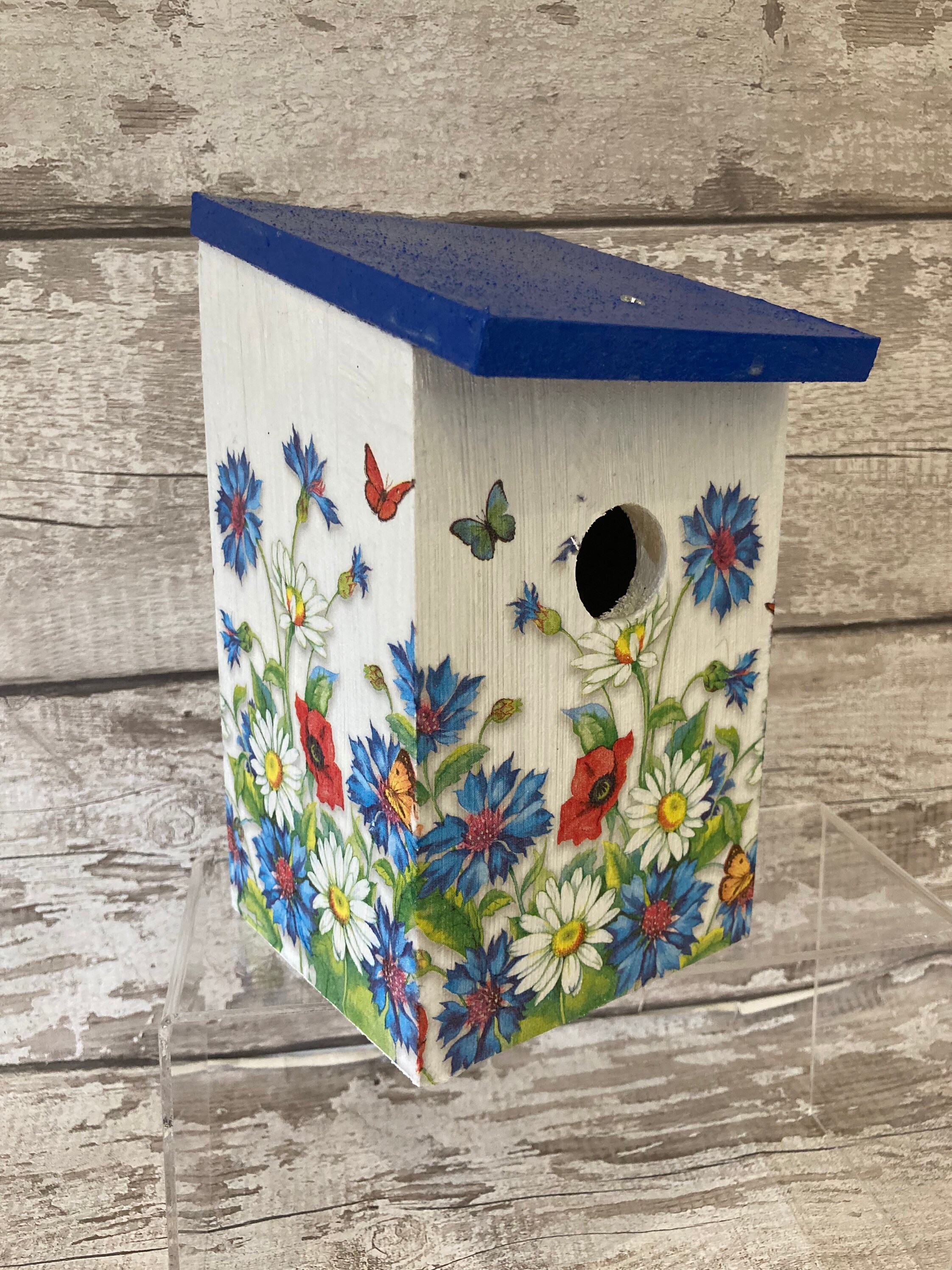 Bird box nesting box garden gifts decoupaged | Etsy
