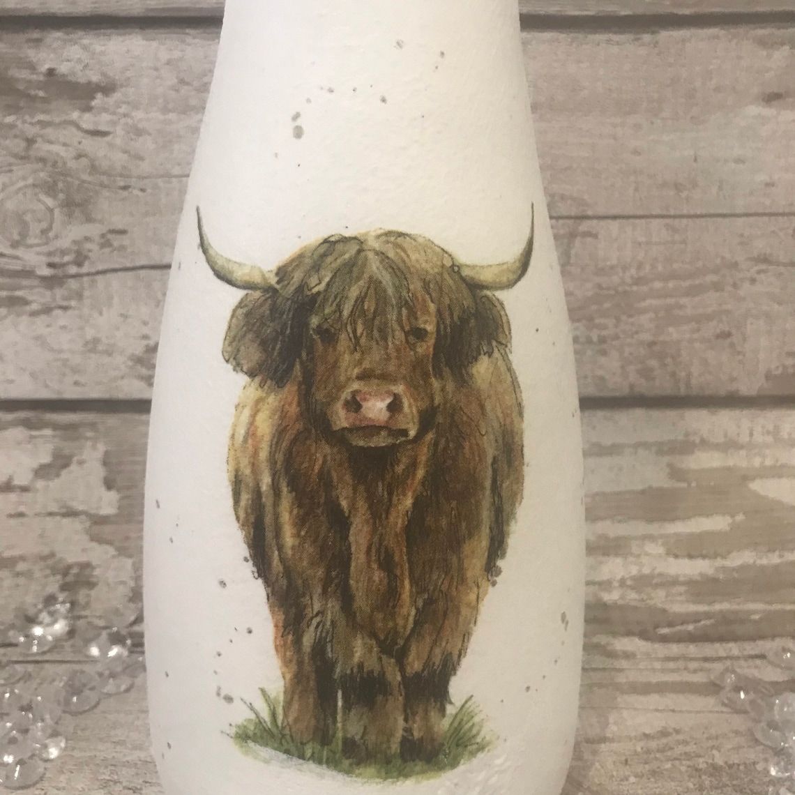 Highland Cow Vase - Decouoage, Vase, Gift - Etsy UK