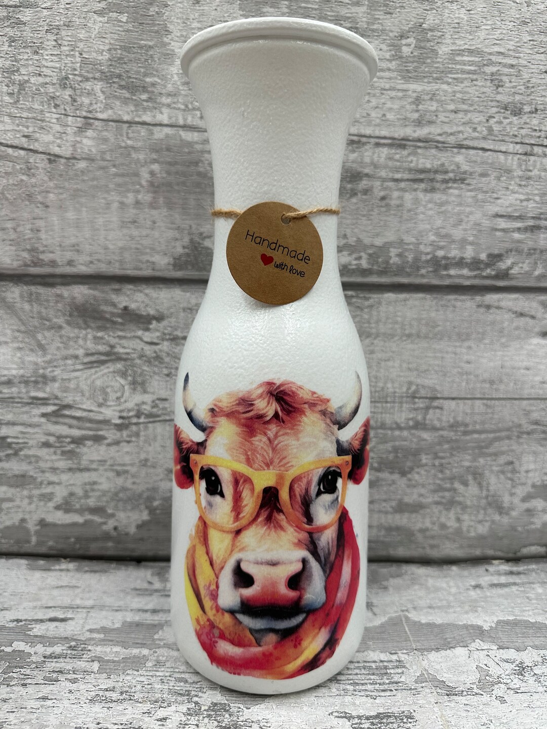 Highland Cow Vase - Decouoage, Vase, Gift, Home Gifts , Highland Cow ...