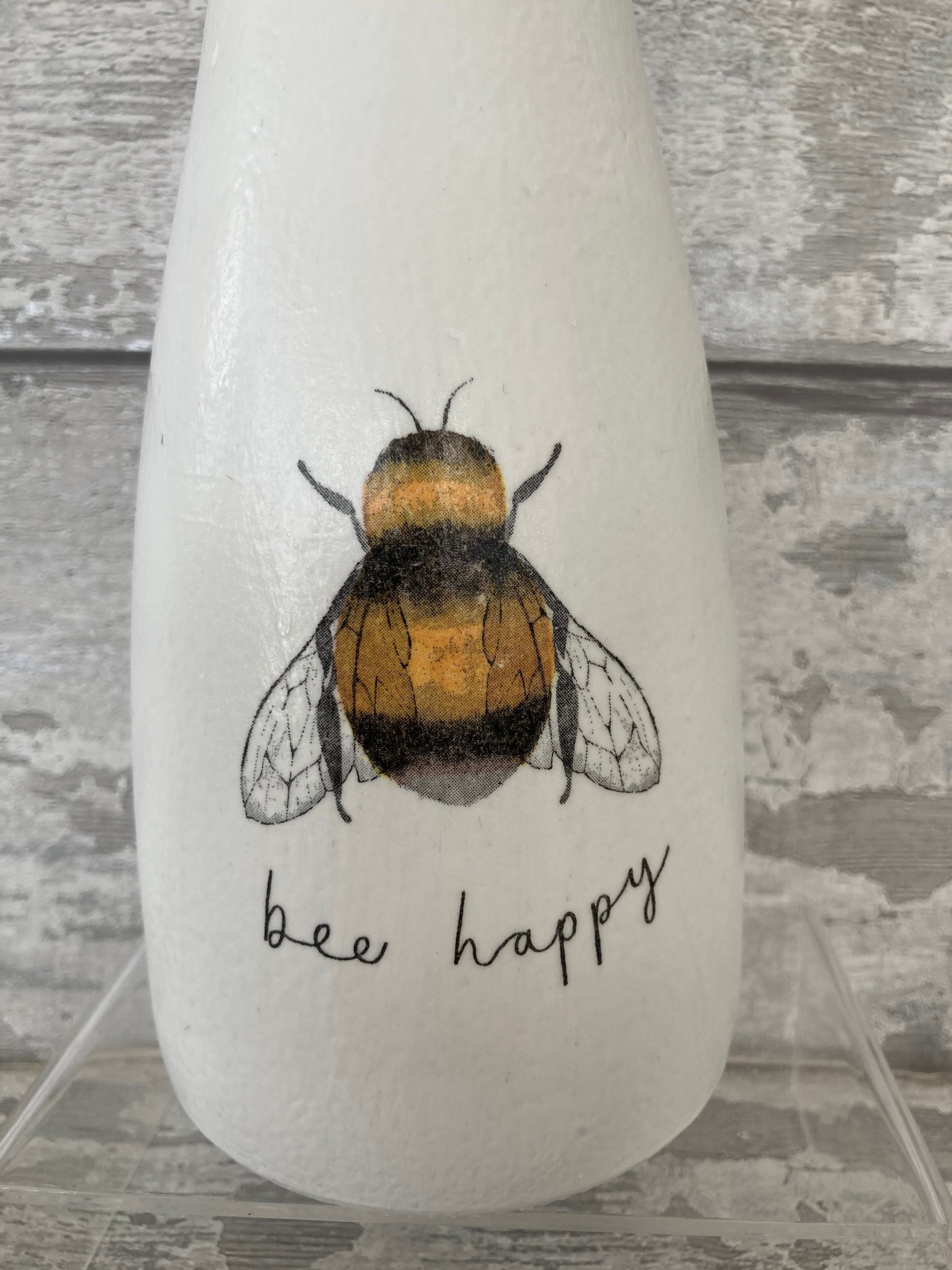Bee vase decoupage vase gift flowers Mothers Day gifts | Etsy
