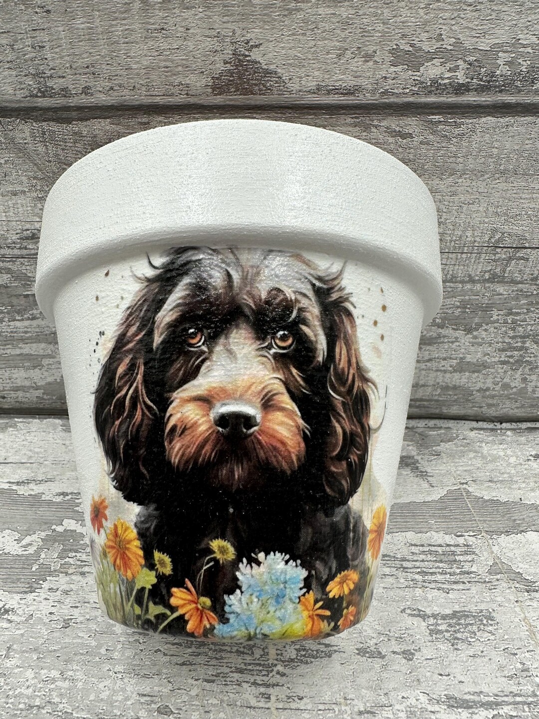 Cockapoo Plant Pot, for Inside or Out, Brown Cockapoo, Cockapoo Gifts ...