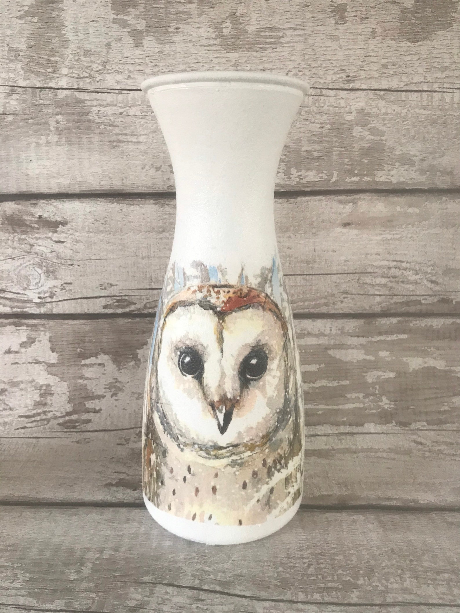 Owl Vase and Light up Bottle Set Owl Owls Decouoage Gifts - Etsy