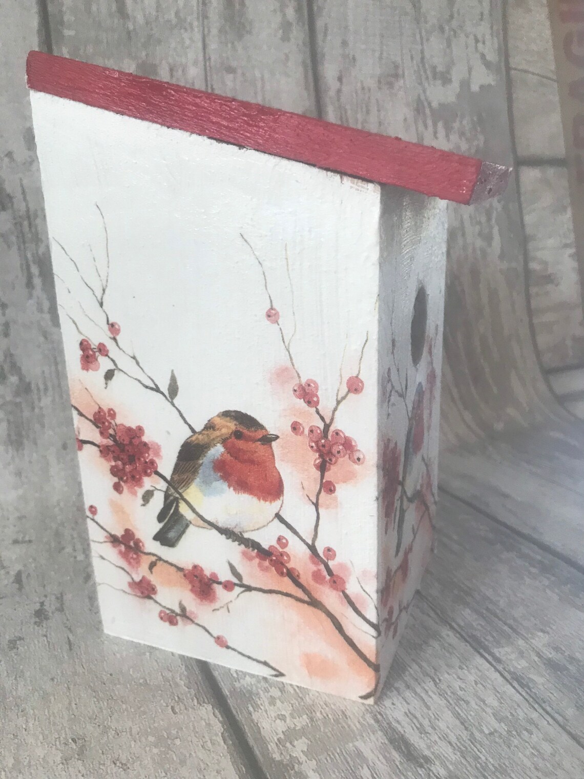 Bird Box Nesting Box Robin Box Decoupaged Garden Gifts | Etsy UK