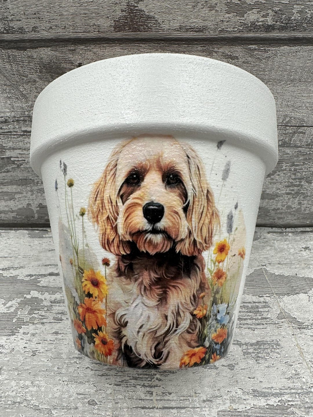Cockapoo Plant Pot, for Inside or Out, Tan Cockapoo, Cockapoo Gifts ...