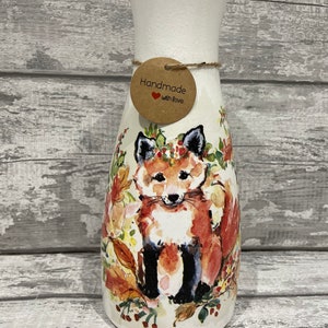 Fox Vase and Light up Bottle Set, Gifts, Fox Gifts, Autumn, Xmas Gifts ...