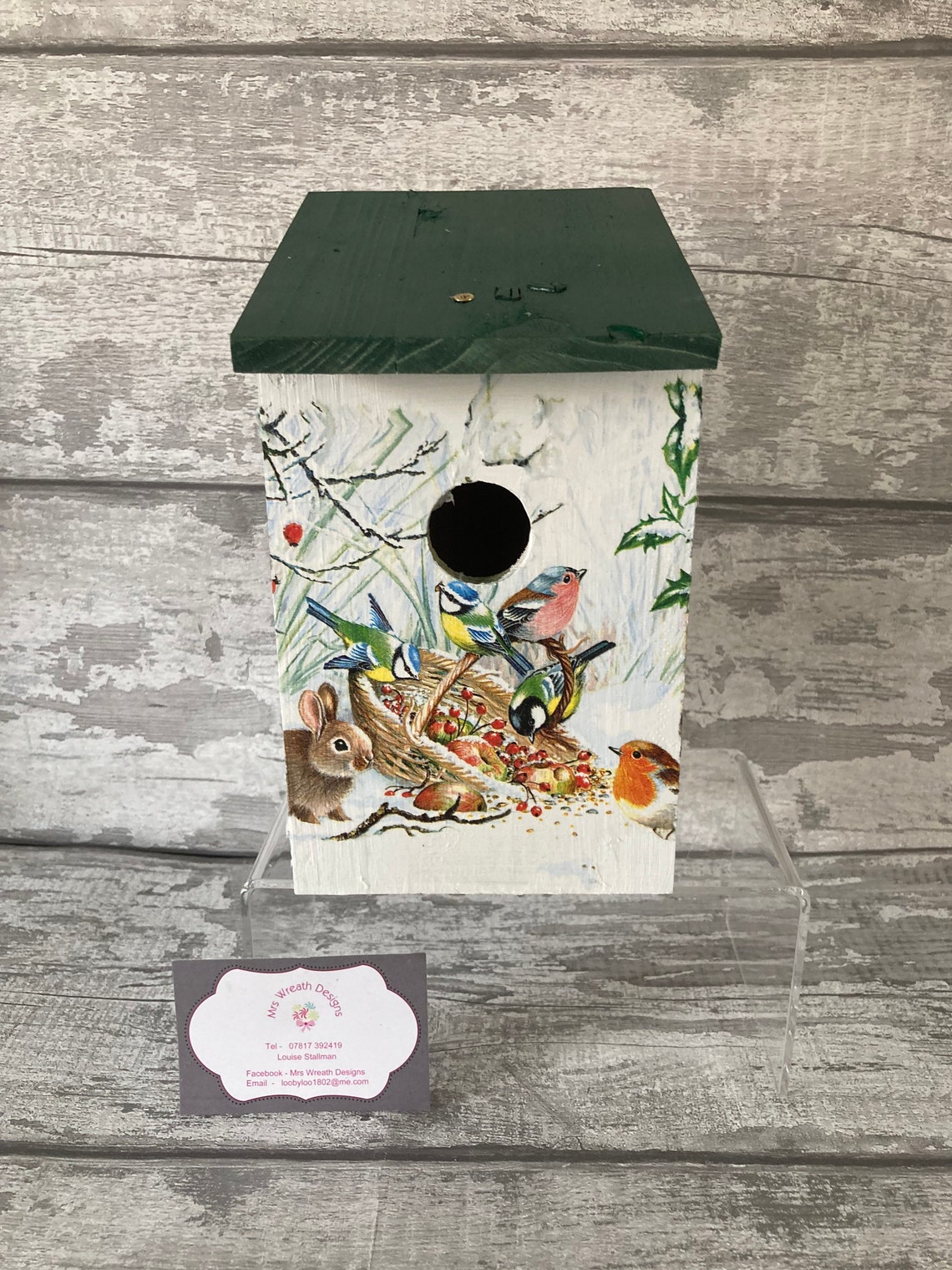 Robin Bird Box Nesting Box Decoupaged Garden Gifts Xmas | Etsy UK