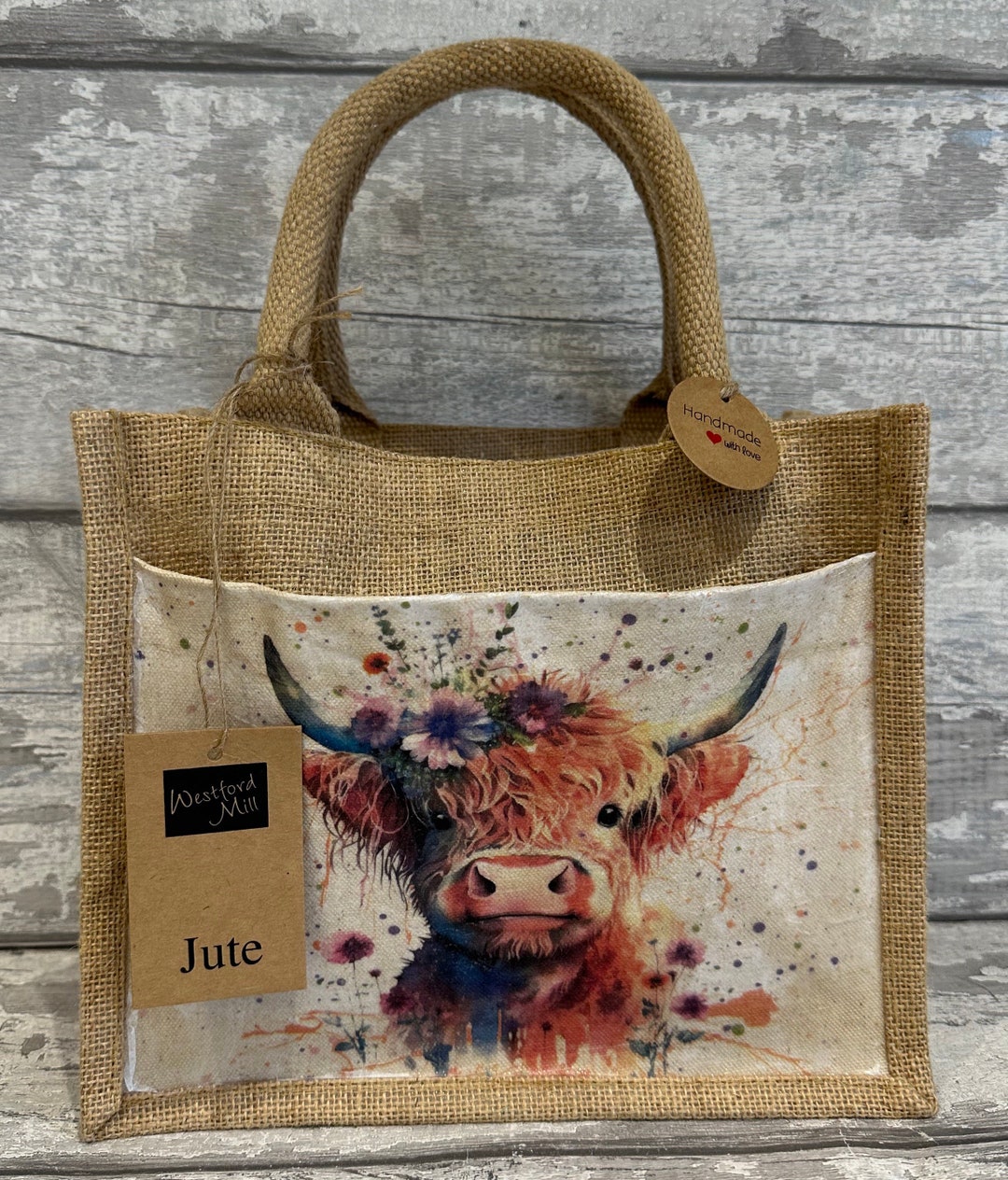 Highland Cow Bag, Jute Bag, Hessian Bag, Highland Cow Gifts - Etsy UK