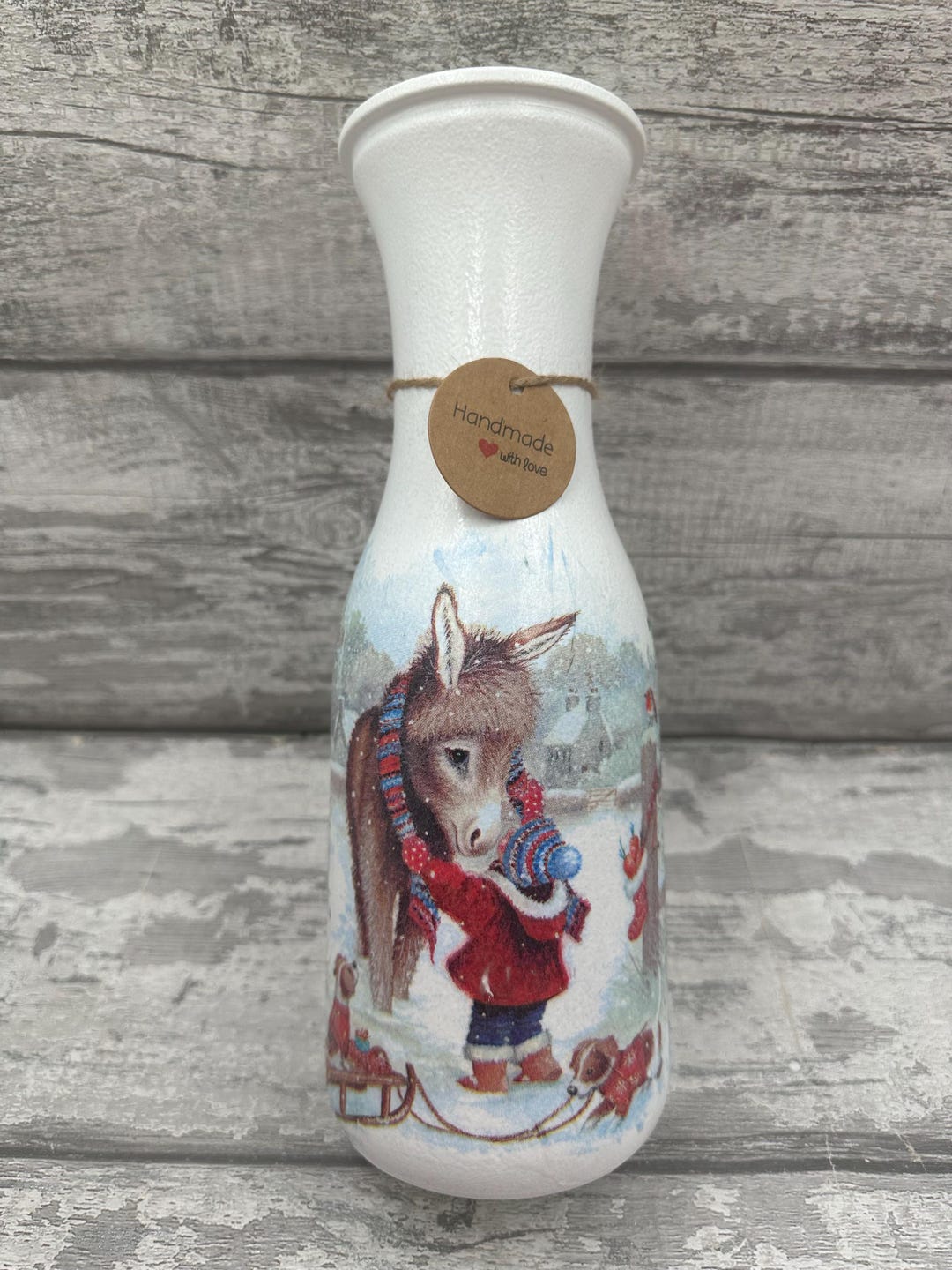 Donkey Vase, Decoupage, Horse, Pony, Donkey Gift , - Etsy