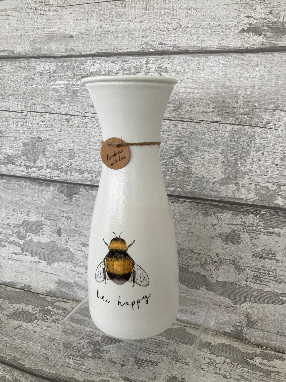 Bee vase decoupage vase gift flowers Mothers Day gifts | Etsy