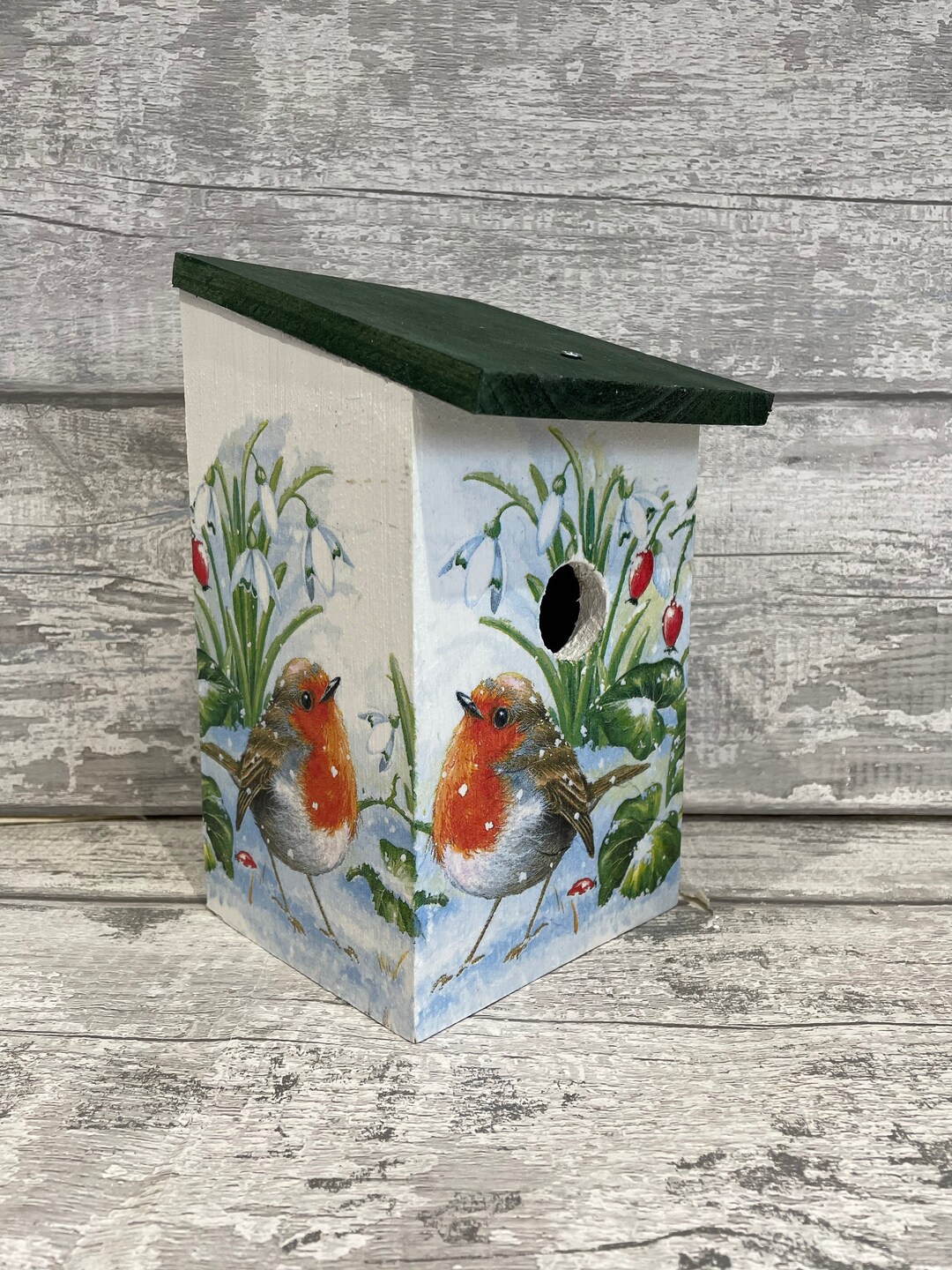 Robin Bird Box, Nesting Box, Decoupaged Garden Gifts, Xmas Gifts ...