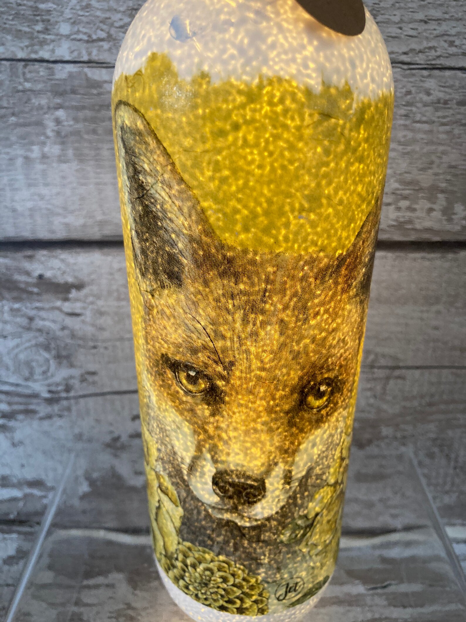 Fox Decoupage Light up Bottle and Vase Set Foxes Gifts | Etsy