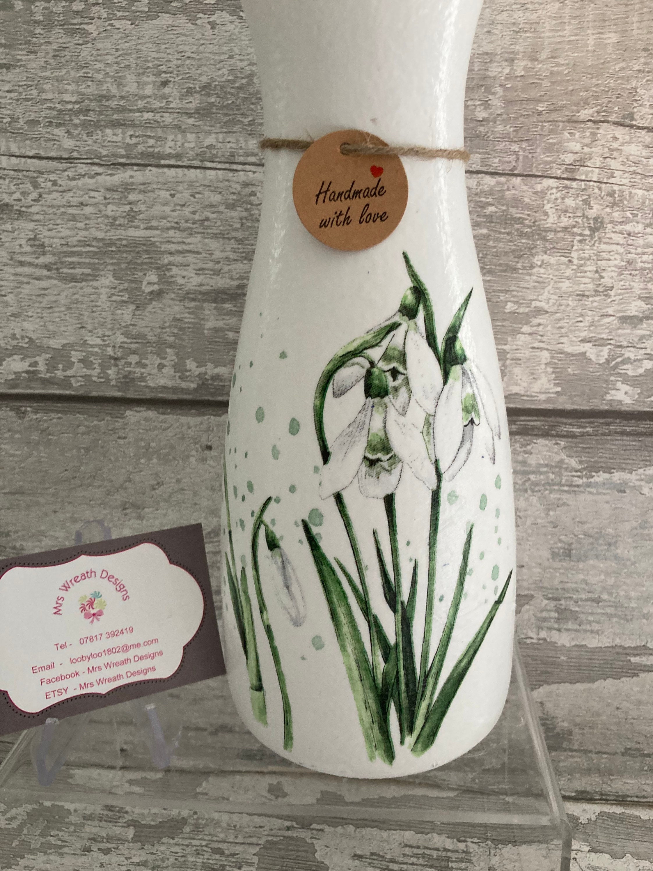 Snowdrop Vase and Light up Bottle Set, Gifts, Mother’s Day Gifts , Xmas ...